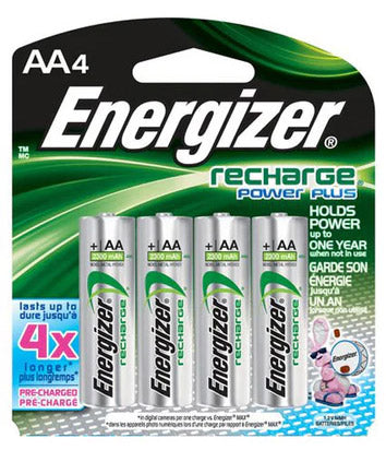 Energizer Rechargeable AA HR6 2300 mAh NiMH Batteries – 4 Pack